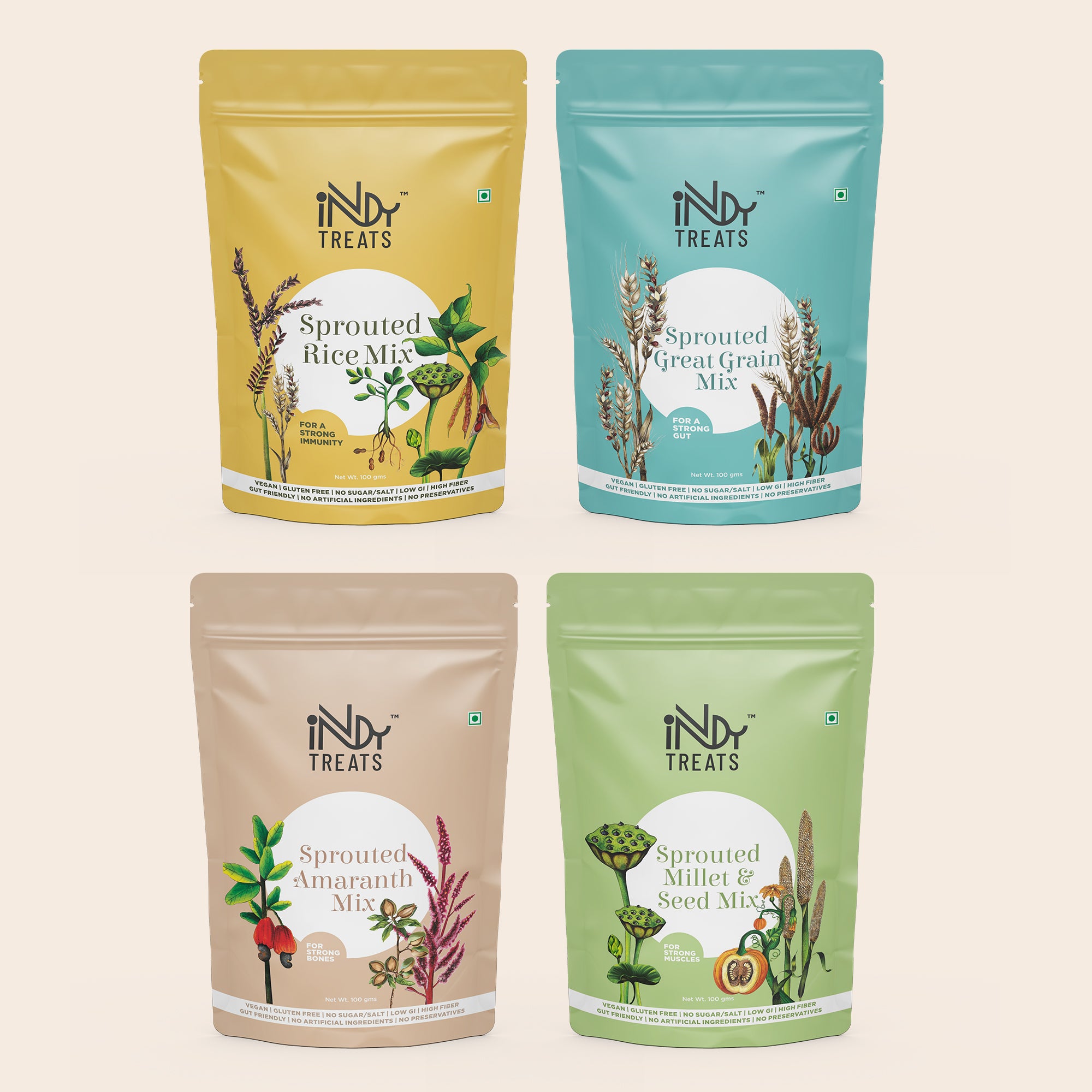 Sprouted Mix Trial Pack | 4 Healthy Blends – Indy Treats